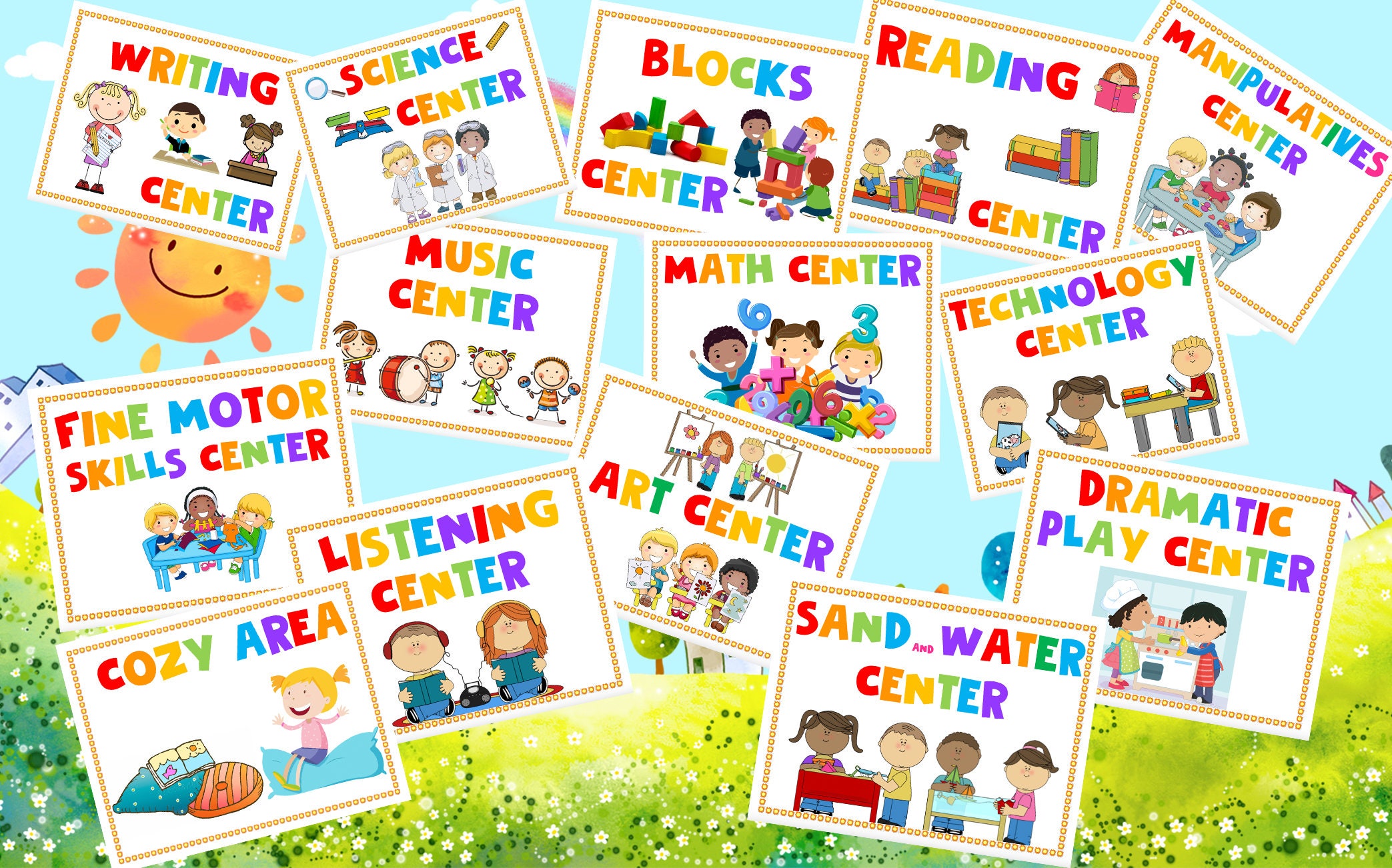 CENTER SIGNS for Pre-k and Kindergarten Daycare Center Digital - Etsy