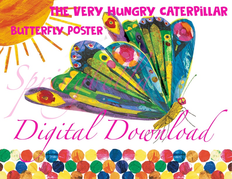 The Very Hungry Caterpillar Butterfly Poster Digital Download - Etsy