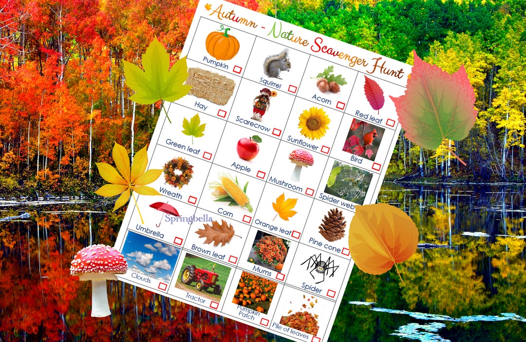 Autumn Fall Nature Scavenger Hunt for Kids Printable Digital Download ...