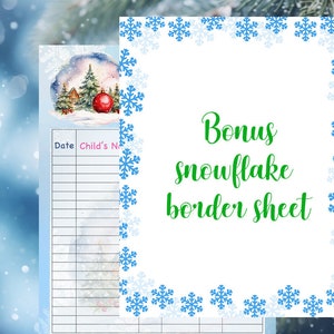 Christmas Sign in and Sign Out Form and Bonus Sheet for Daycare, School ...