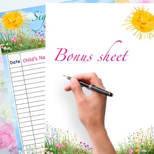 Sign in and Sign Out Spring Flowers Form for Daycare, School, Childcare ...