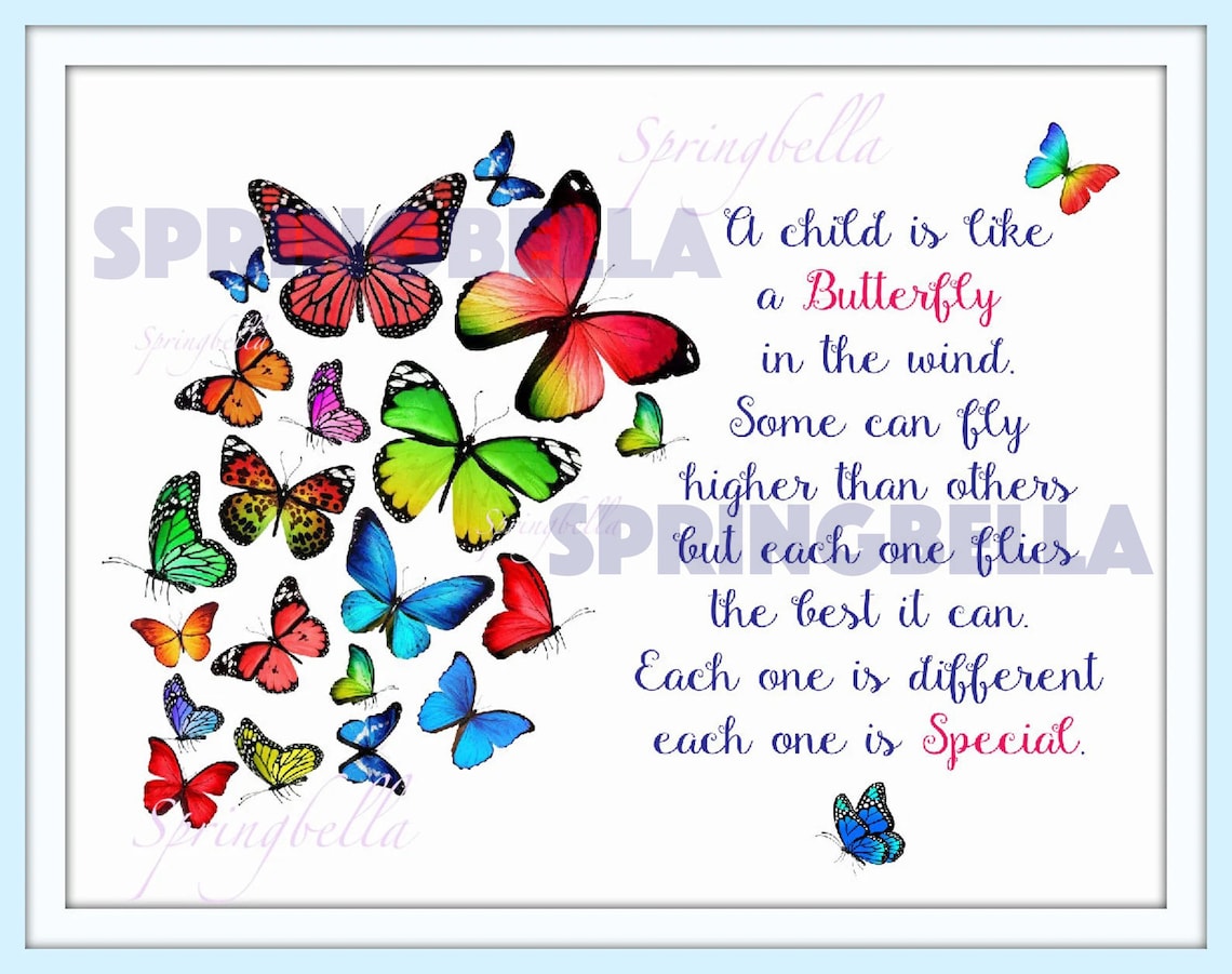 Butterfly Inspirational Poem Print: Nursery Decor (digital Download) - Etsy