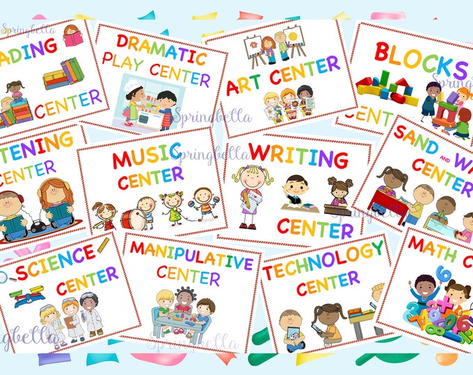 Editable Classroom Center Labels | With Kids Name Tags | and Closed ...