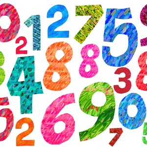 Numbers Clipart Colorful Birthday Sublimation Eric Carle PNG Files ...
