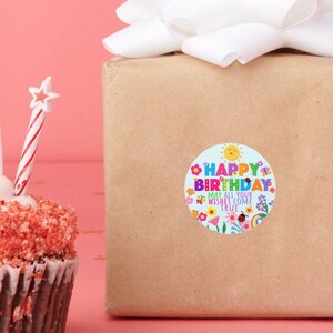 Happy Birthday Stickers Round and Square Holographic Vinyl - Etsy