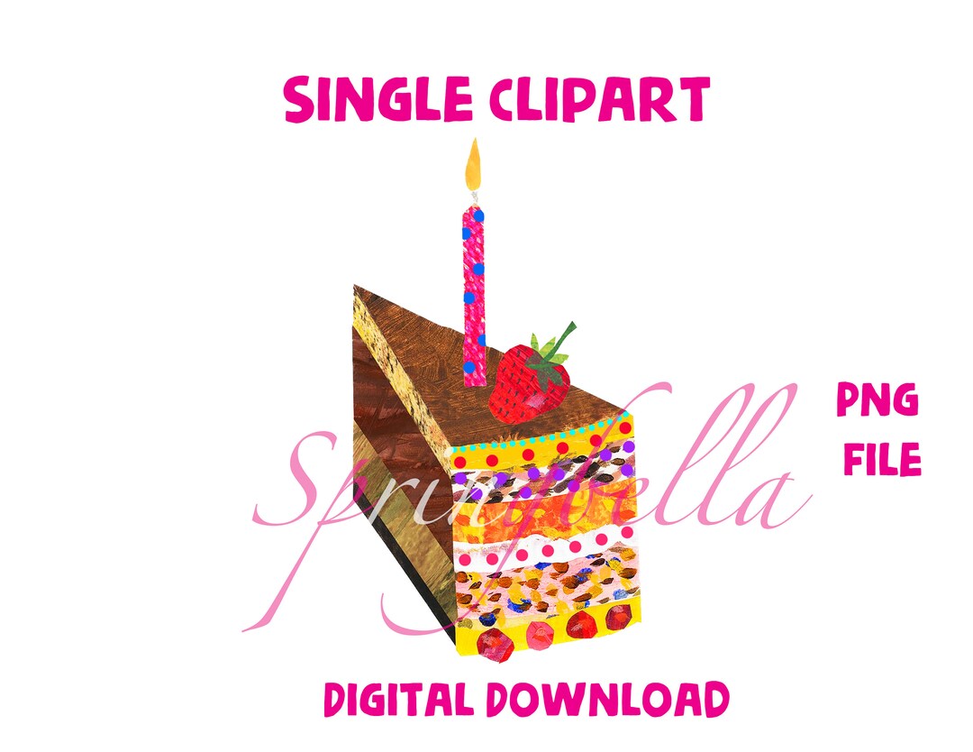 The Very Hungry Caterpillar Birthday Cake Slice With Candle Single ...