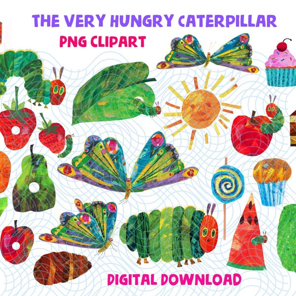 Very Hungry Caterpillar Clipart - Etsy