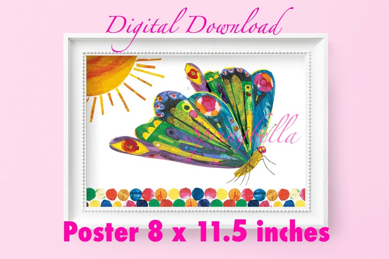 The Very Hungry Caterpillar Butterfly Poster Digital Download - Etsy