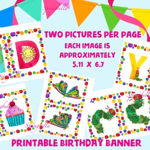 The Very Hungry Caterpillar Birthday Banner: Printable Party Decor (PDF ...