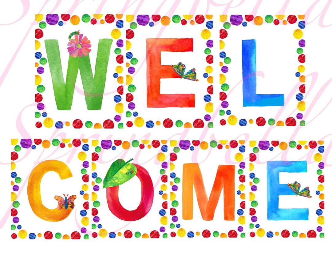 The Very Hungry Caterpillar Printable WELCOME Banner PDF File Digital ...