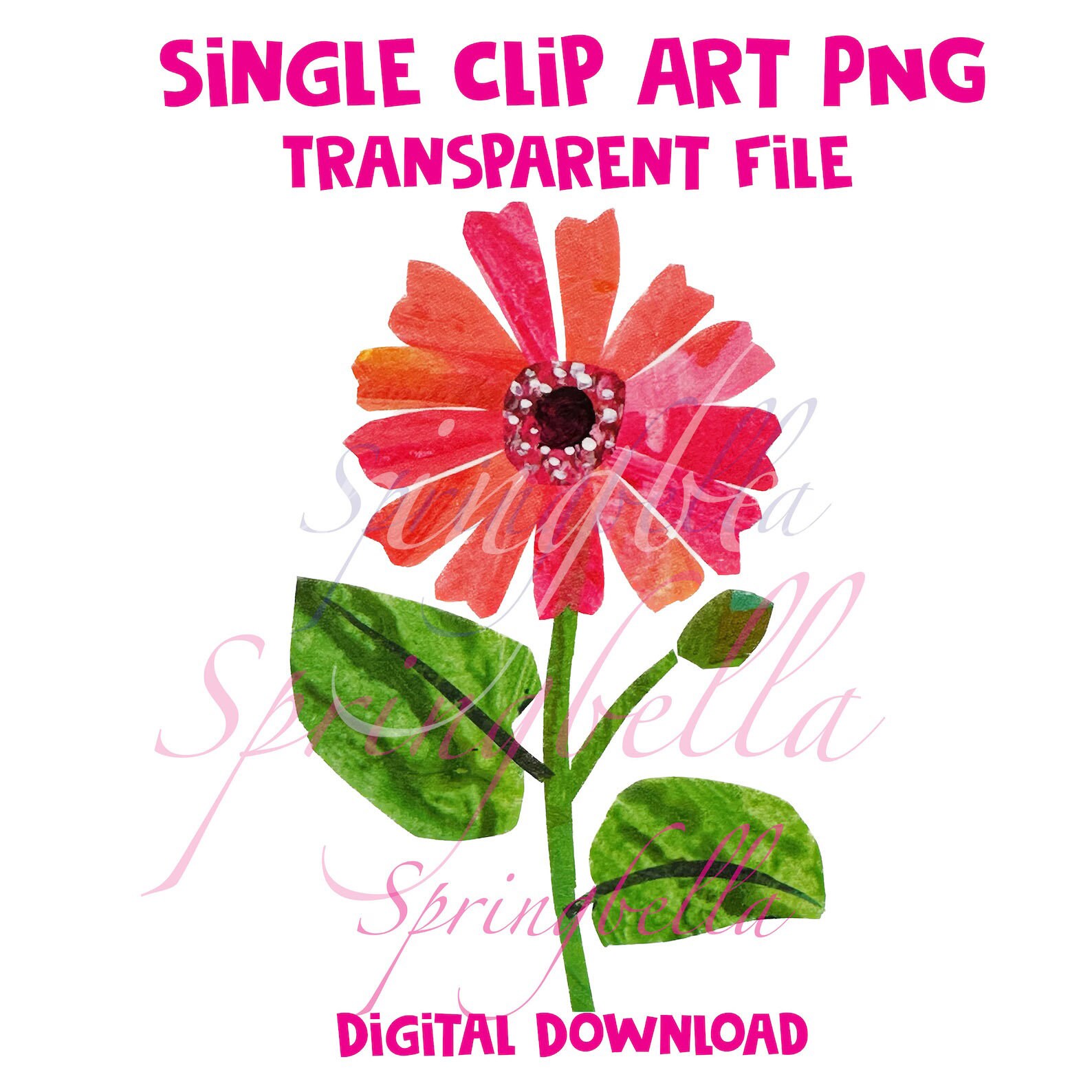 Eric Carle Flower Single Clip Art PNG Transparent Digital Download - Etsy