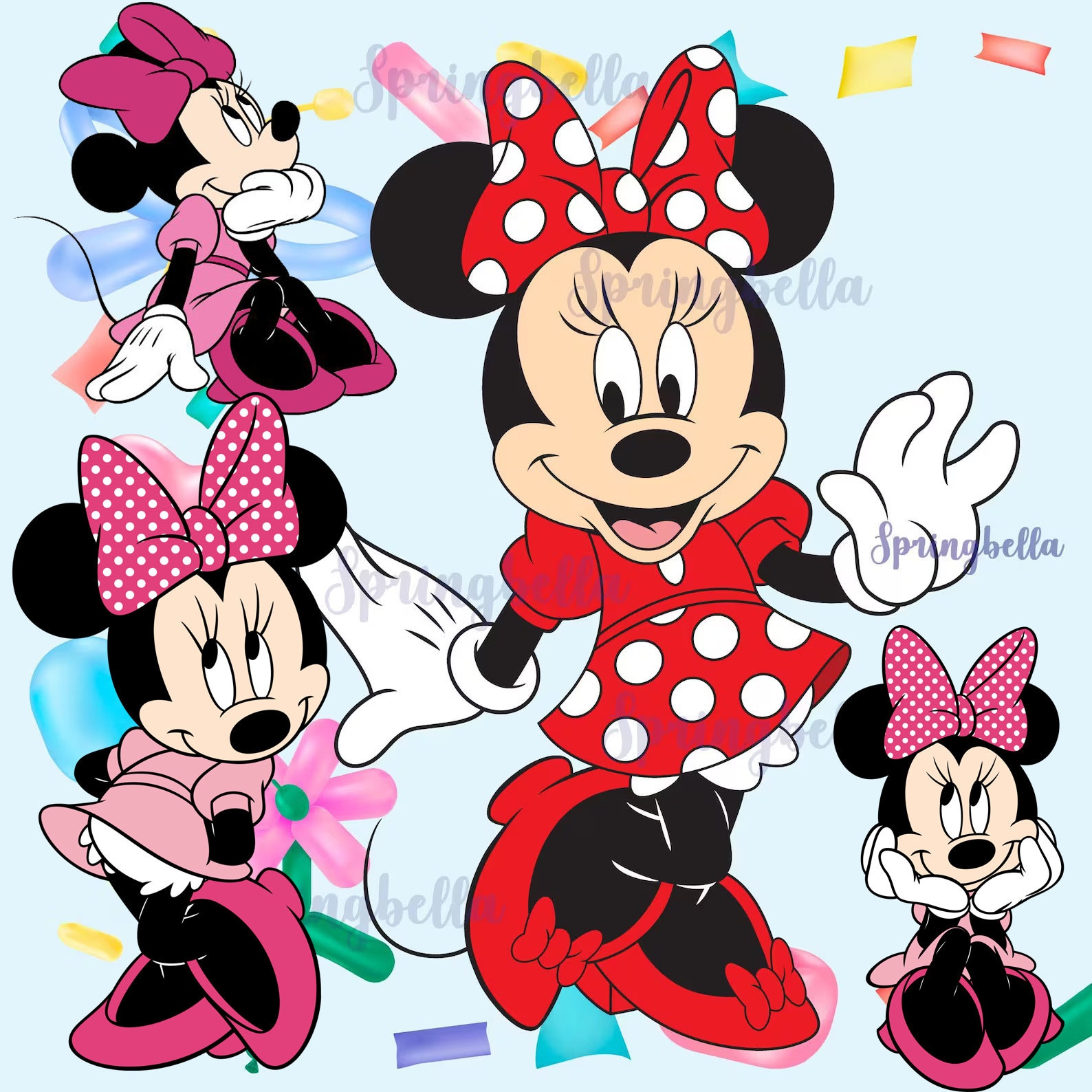 Minnie Mouse PNG Red Polka Dot Dress 4 Transparent Clipart - Etsy