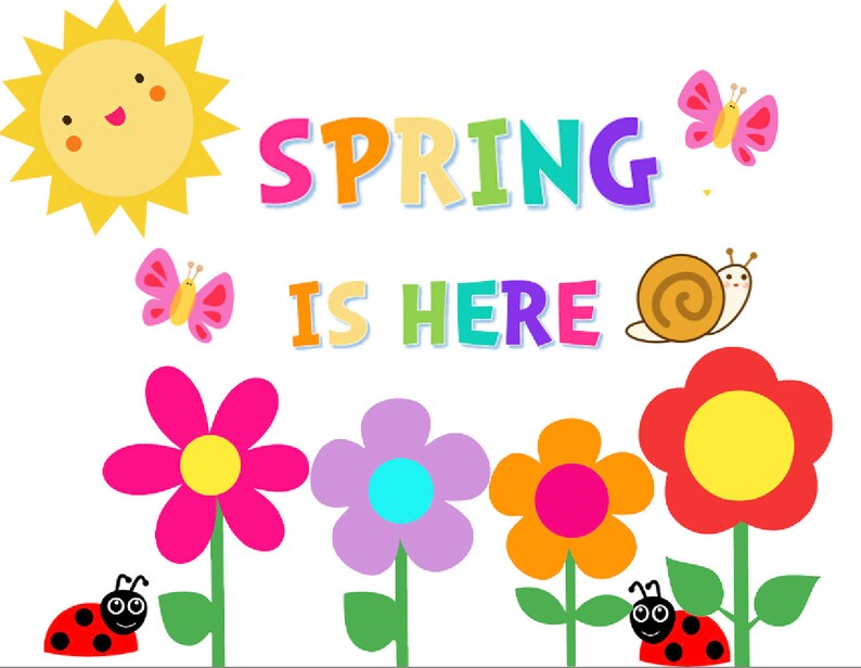 Printable SPRING IS HERE Bulletin Board Decor Digital Download - Etsy