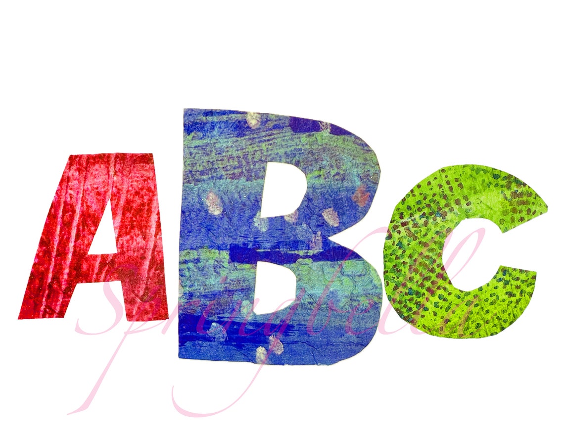 Eric Carle ABC Clipart, Individual Uppercase Letters PNG Files Digital ...