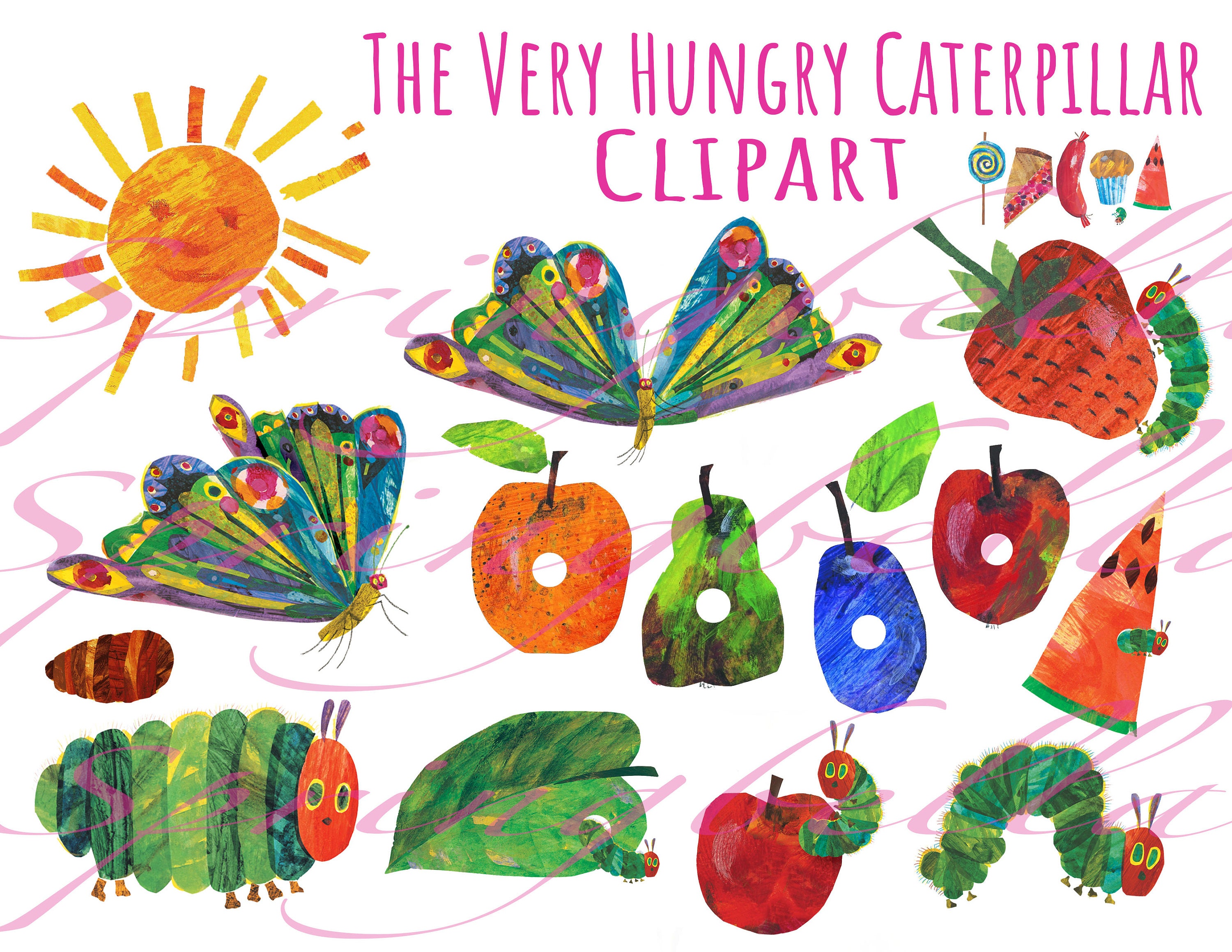 Very Hungry Caterpillar Butterfly Clipart