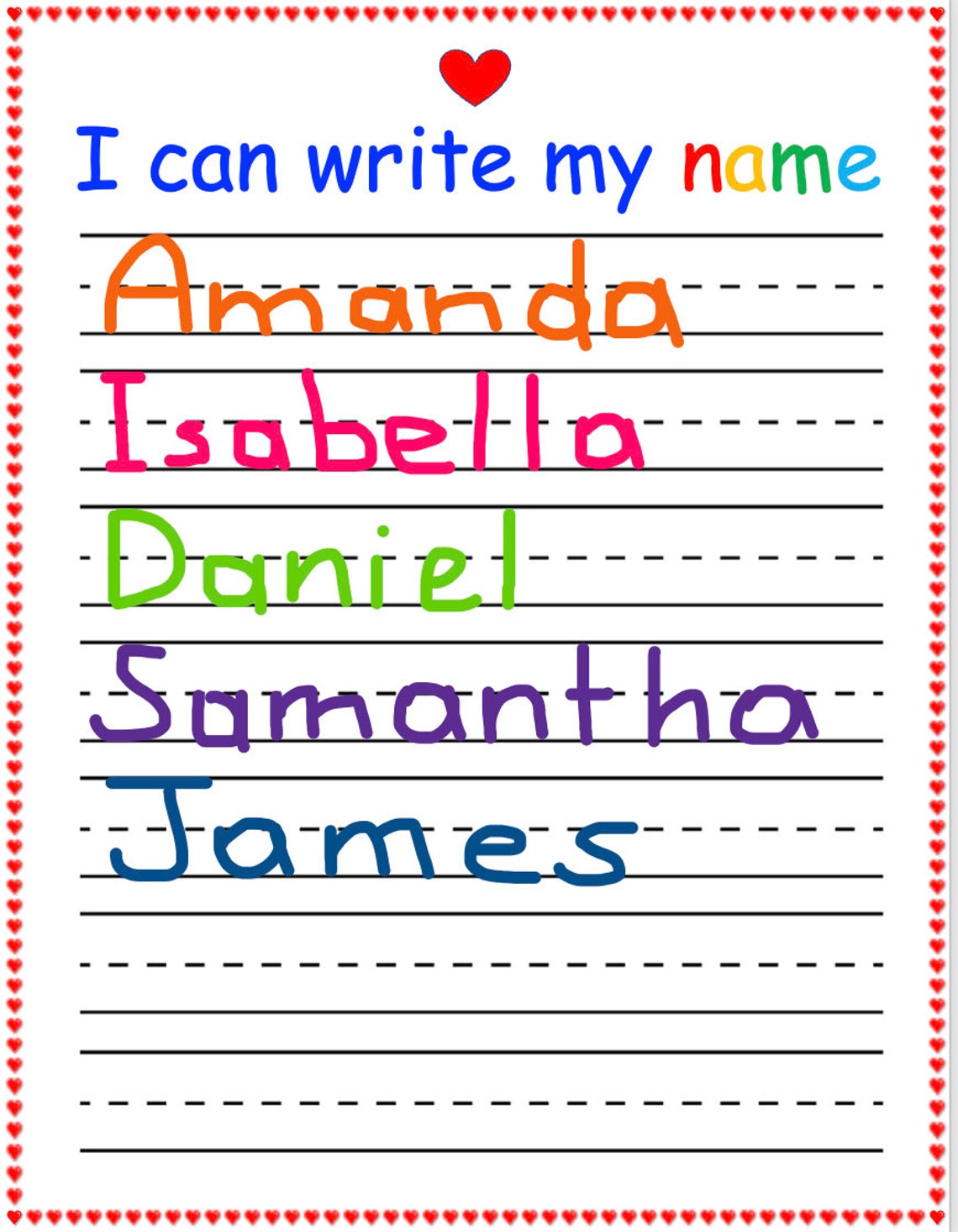 Pre-k Write Your Name Practice Sheet Worksheet Printable - Etsy