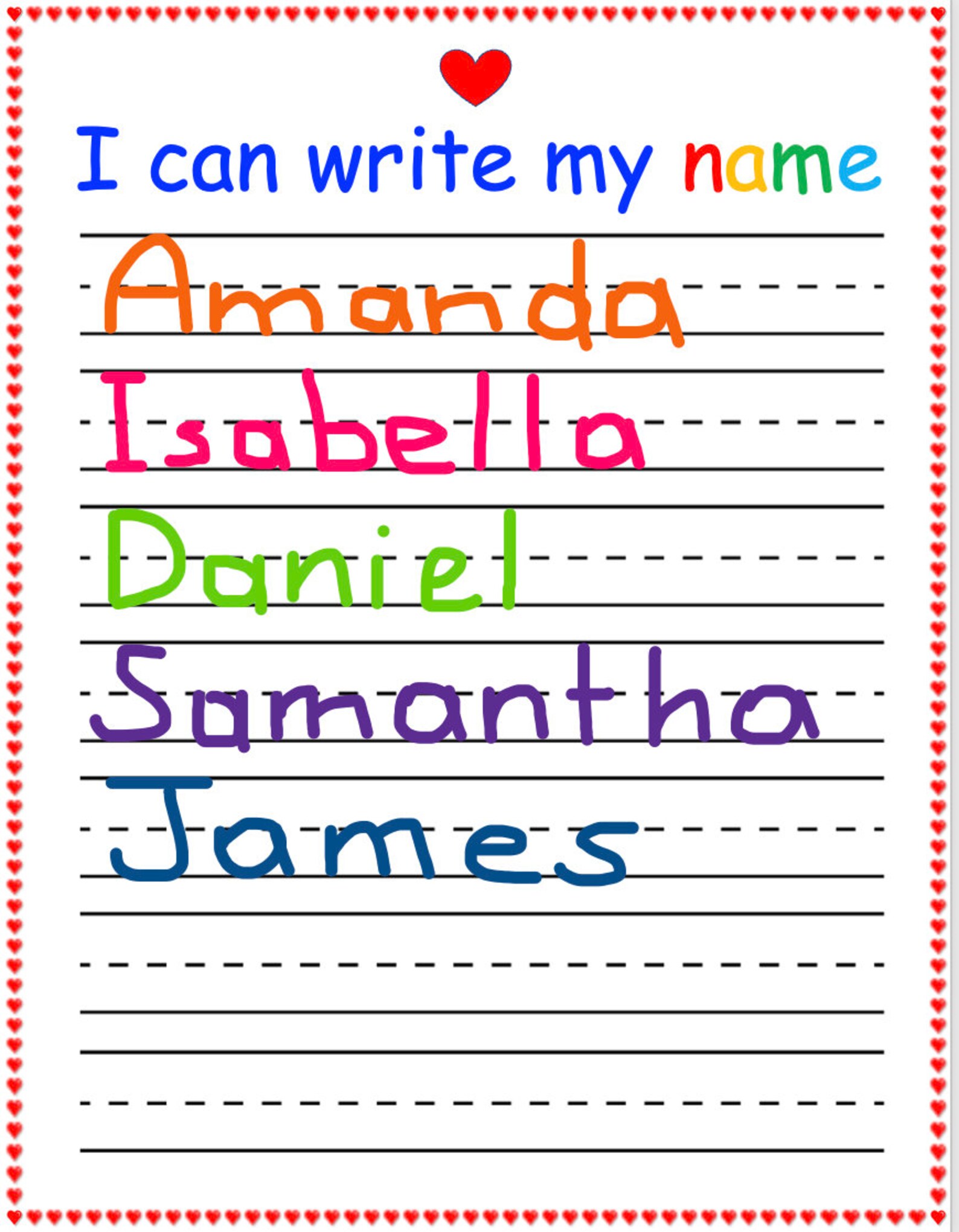 Pre-k Write Your Name Practice Sheet Worksheet Printable Digital ...