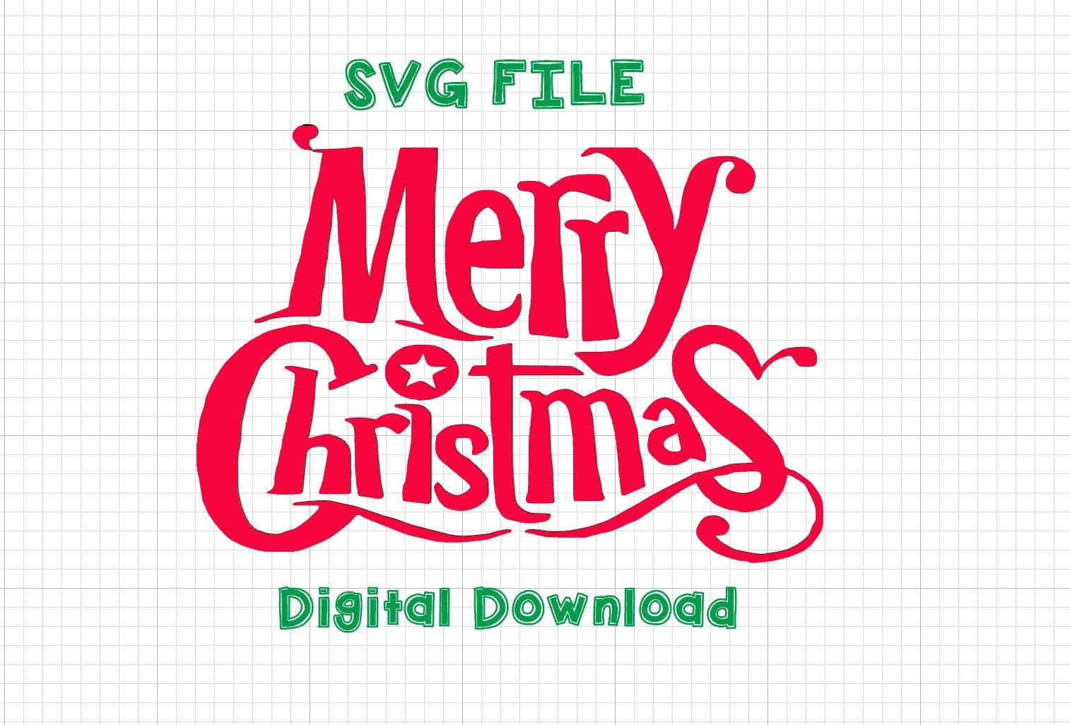 Merry Christmas SVG File Digital Download - Etsy