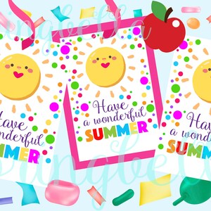 End of School Year SUMMER Gift Tag Digital Download Graduation Gift ...