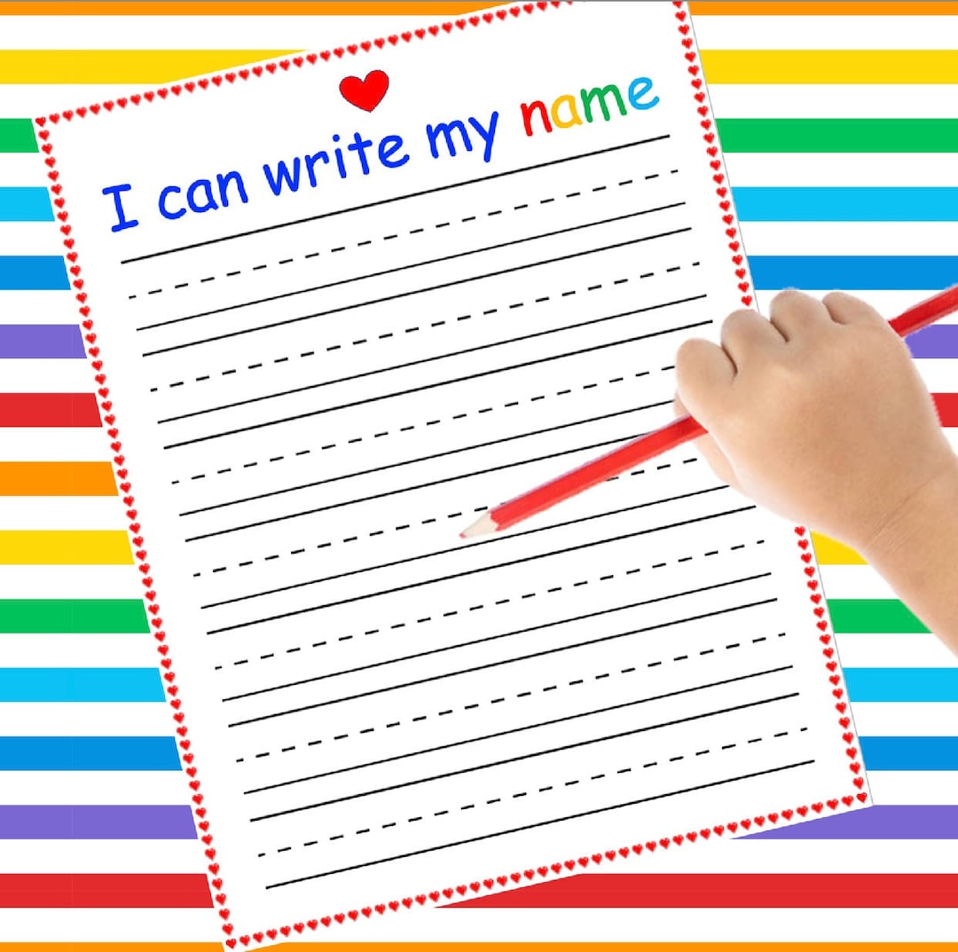 Pre-k Write Your Name Practice Sheet Worksheet Printable Digital ...