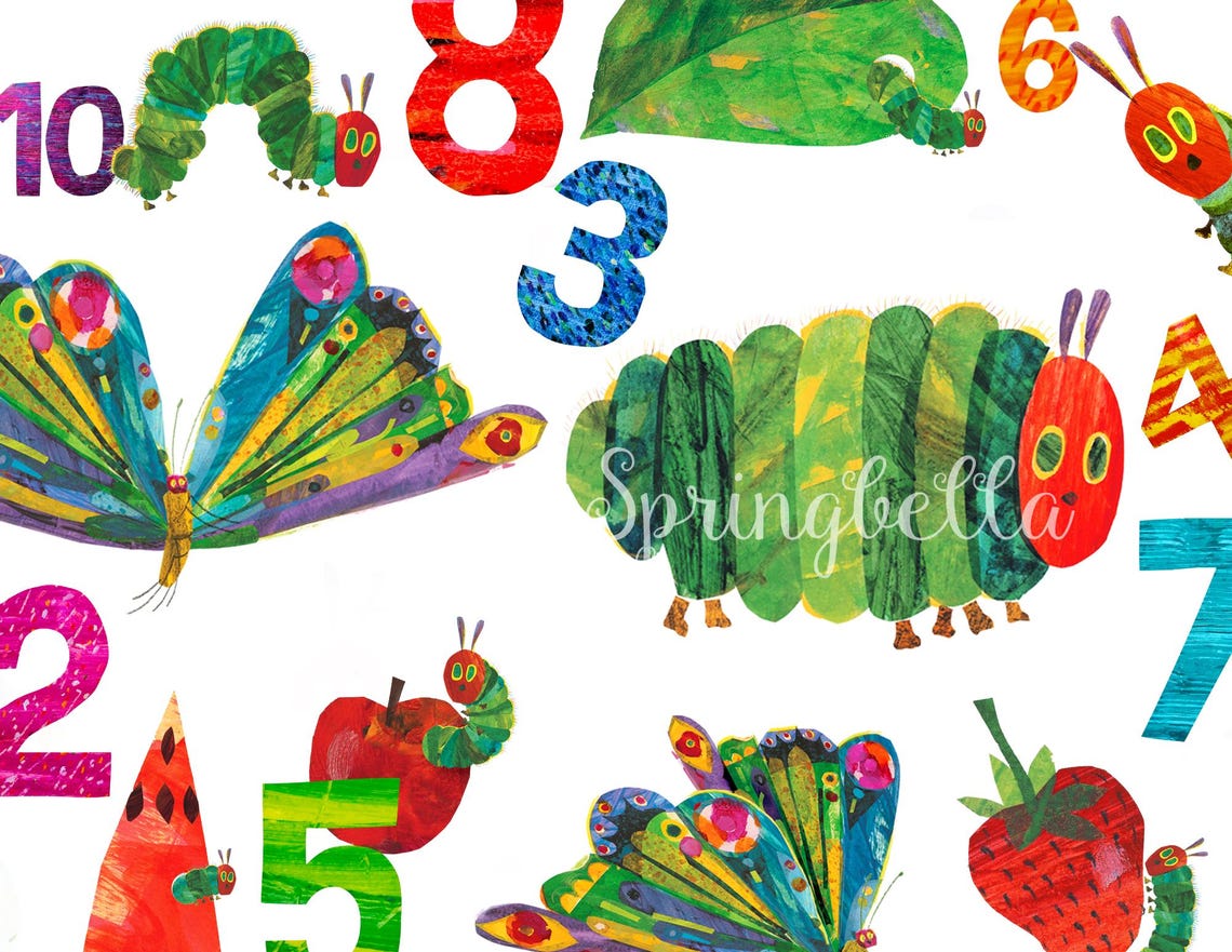 The Very Hungry Caterpillar Clipart Favorites and Numbers PNG ...