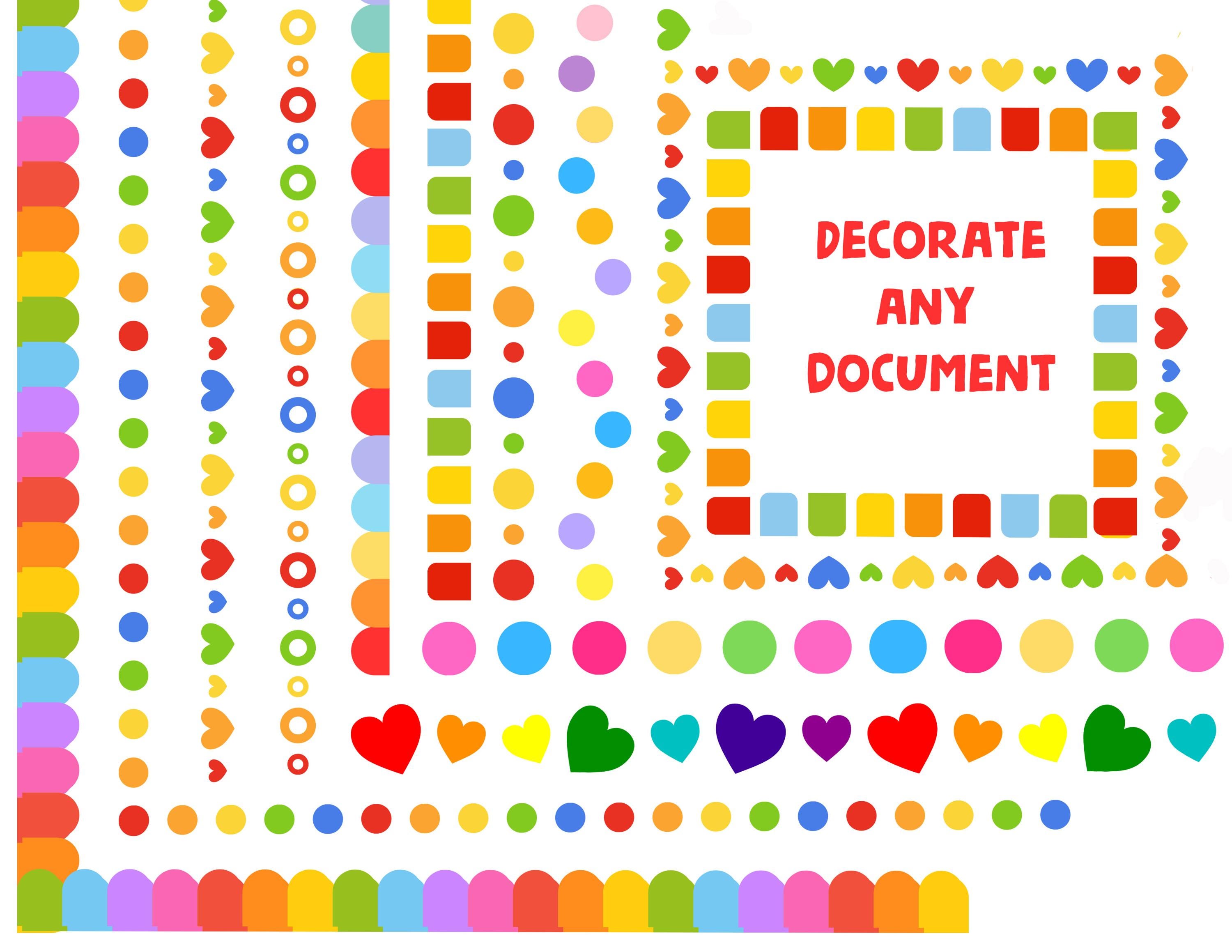Colorful Borders 10 Individual PNG Files Digital Download - Etsy
