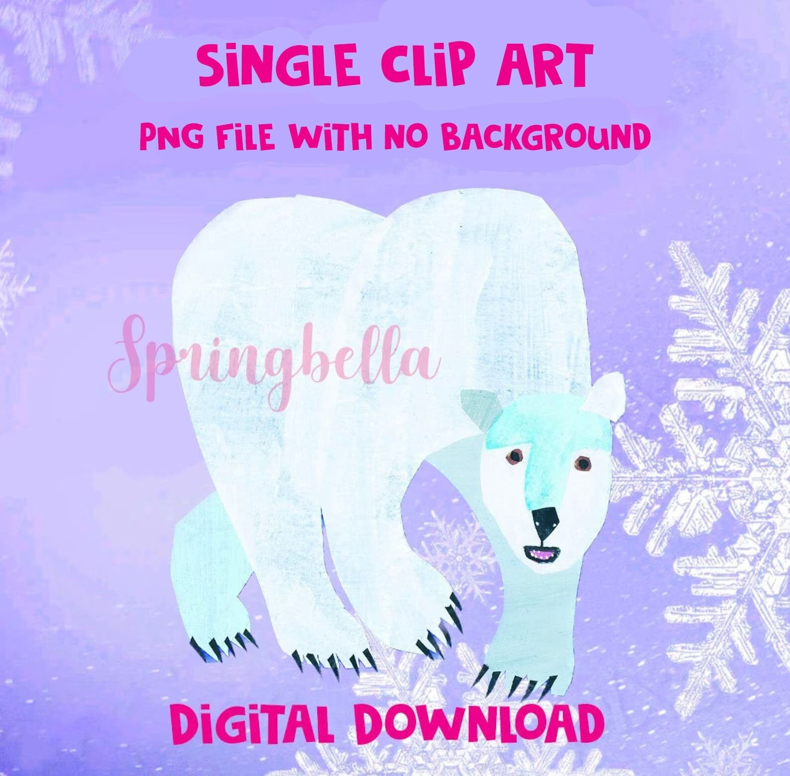 Eric Carle Polar Bear Clipart: Transparent PNG (digital Download) - Etsy