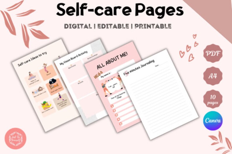 Self-care Pages PRINTABLE PDF in A4 Size – Instant Download - Etsy
