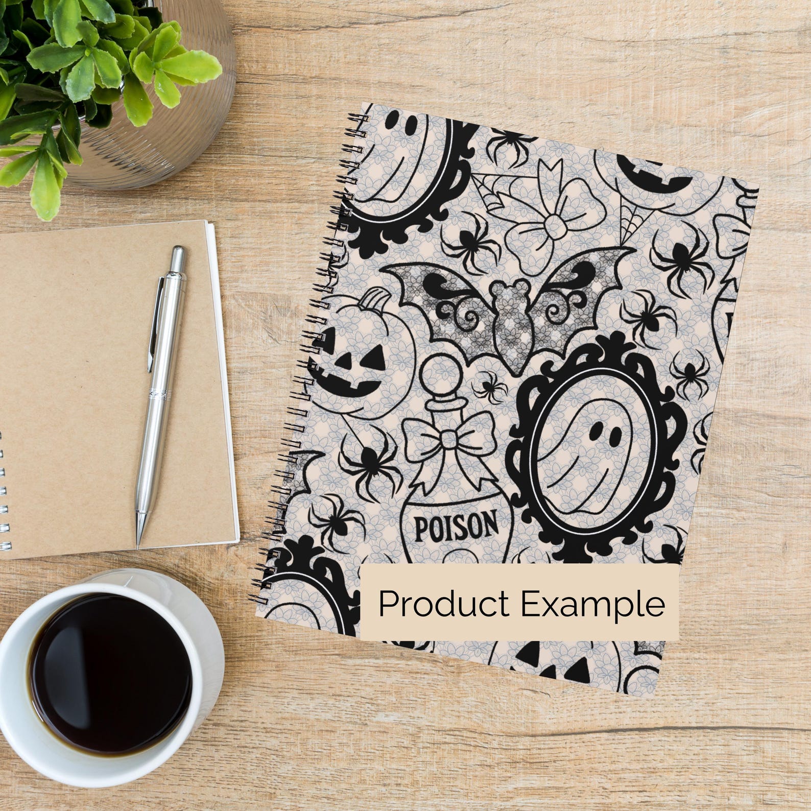 Spooky Lace Halloween Seamless Pattern: Ghosts, Bats, Pumpkins (PNG ...