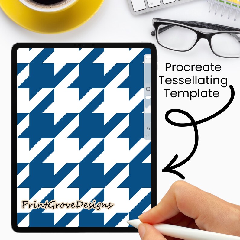 Houndstooth PNG Pattern Template: Seamless Tessellating Tile Editable ...