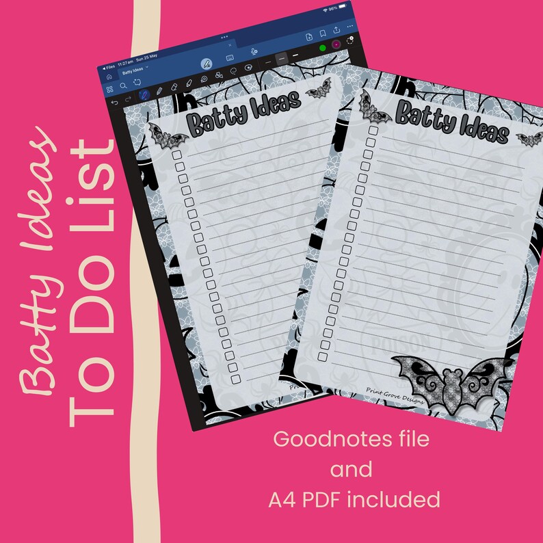 Printable Batty Ideas Halloween To-do List | PDF + Goodnotes Digital ...