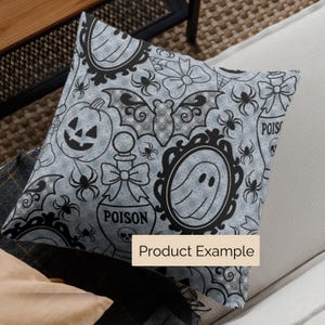 Spooky Lace Halloween Seamless Pattern: Ghosts, Bats, Pumpkins (PNG ...