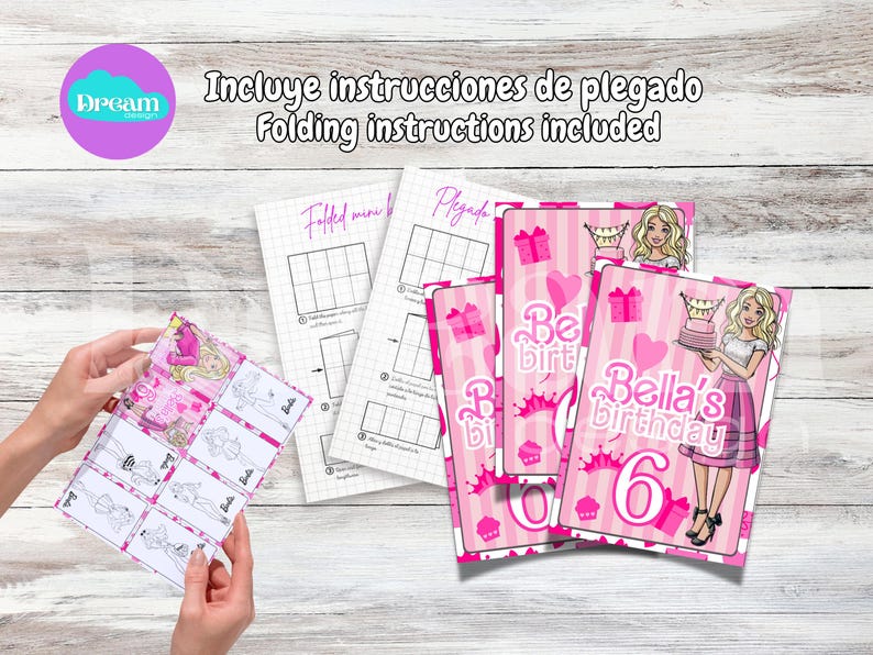 BARBIE Editable Mini Folding Coloring Book - Etsy Australia