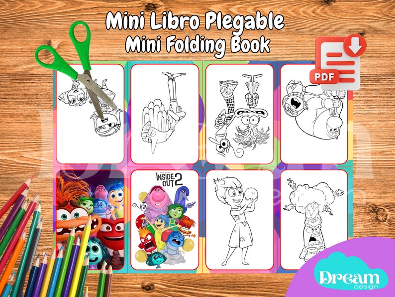 Inside Out 2 Mini Folding Coloring Book - Etsy Australia