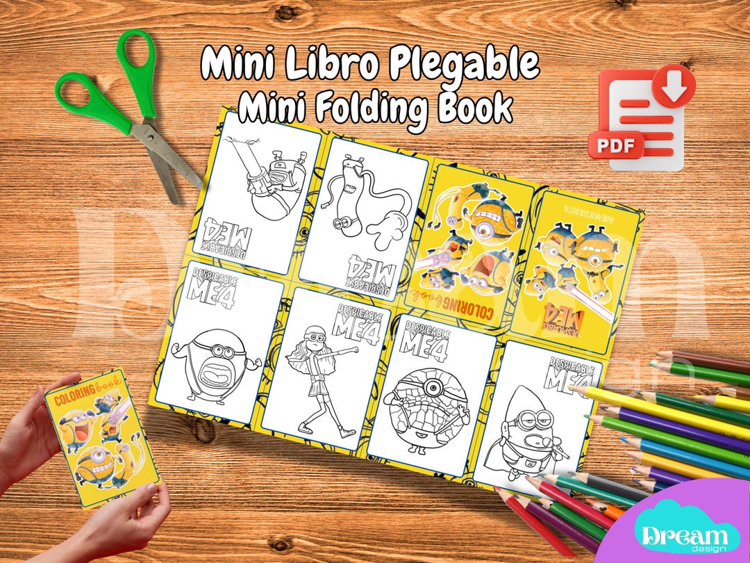 Despicable Me 4 Mini Foldable Coloring Book Mega Minions - Etsy