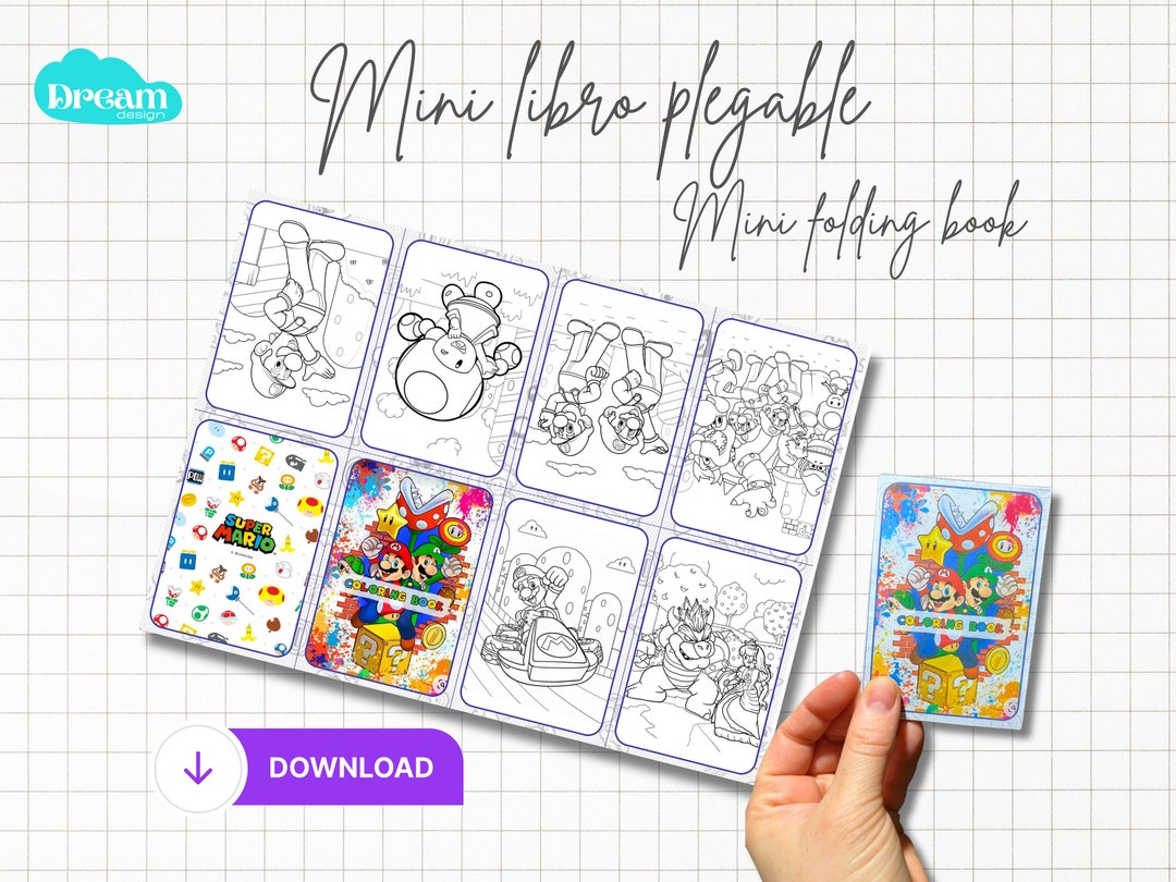 Mini Folding Coloring Book for Super Mario Bros Characters. Do It ...