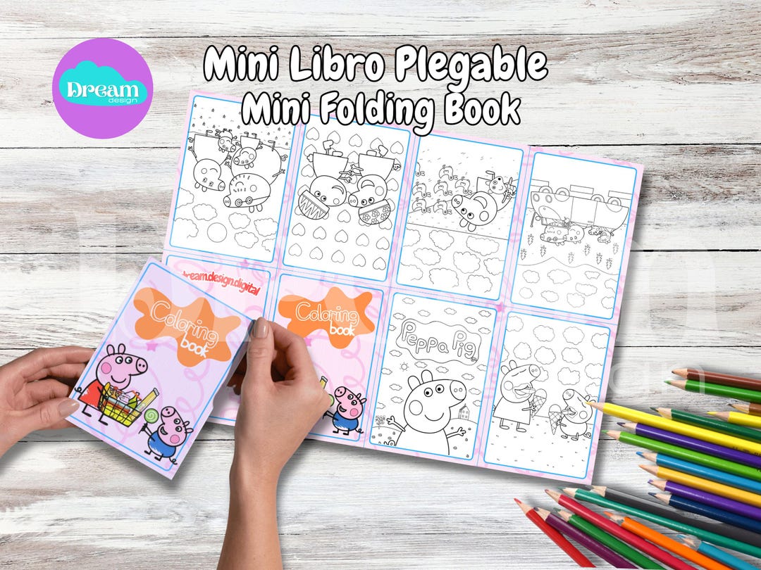 Peppa Pig Mini Folding Coloring Book - Etsy