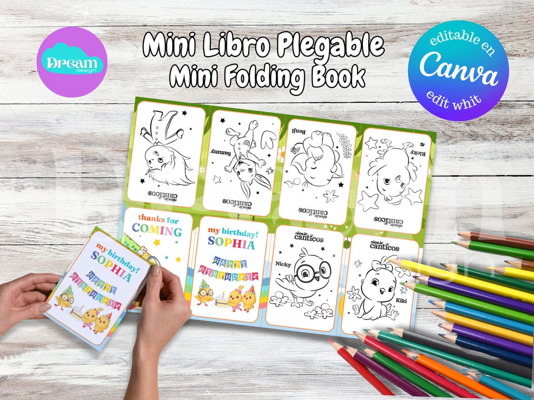 Editable Chants Mini Folding Coloring Book - Etsy