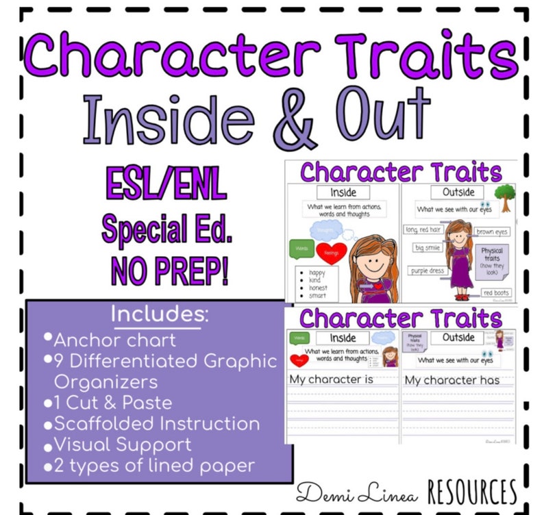 Character Traits - Differentiated Graphic Organizers & Anchor Chartesl ...