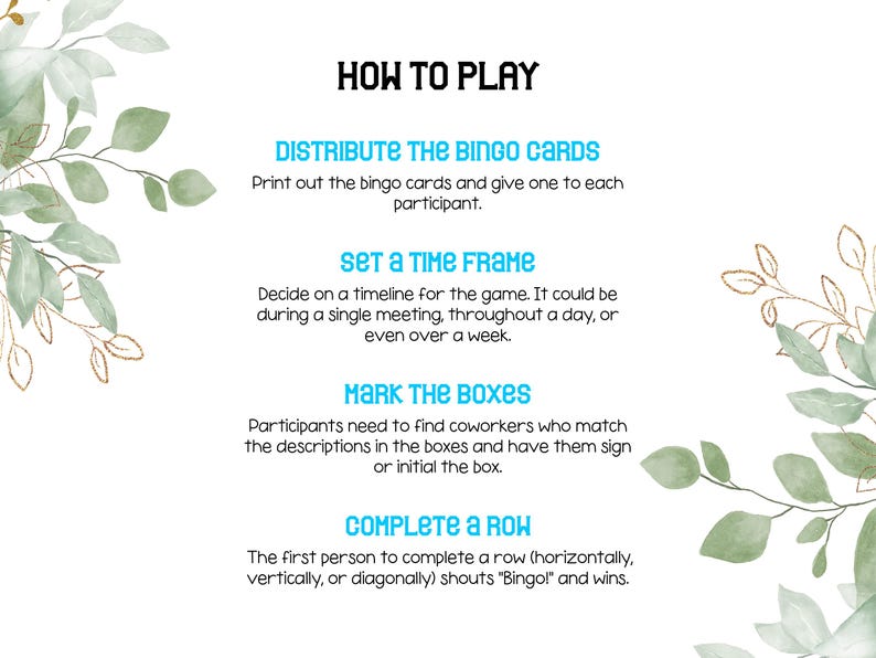 Coworker Bingo Game Cards, Find Someone Who, Work Team Building Game ...