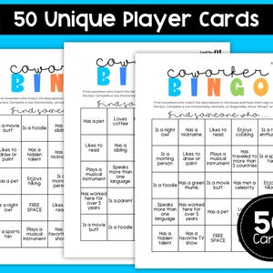 Coworker Bingo Game Cards, Find Someone Who, Work Team Building Game ...