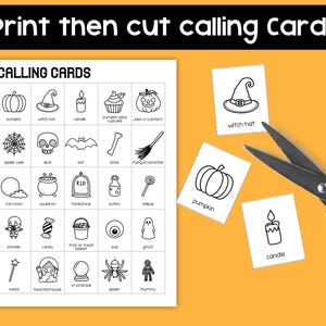 Halloween Bingo Game Cards, 50 Printable Cards, Instructions, Calling ...