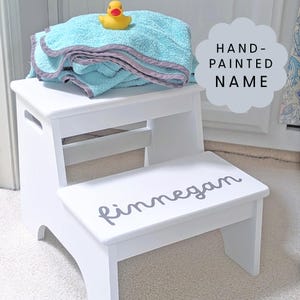 Bathroom Step Stool Personalized Double Step Toddler Stool Wooden ...