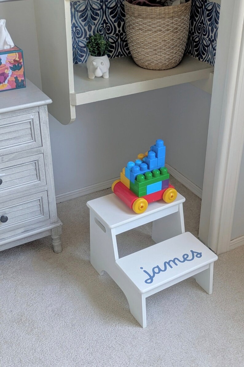 Bathroom Step Stool Personalized Double Step Toddler Stool Wooden ...