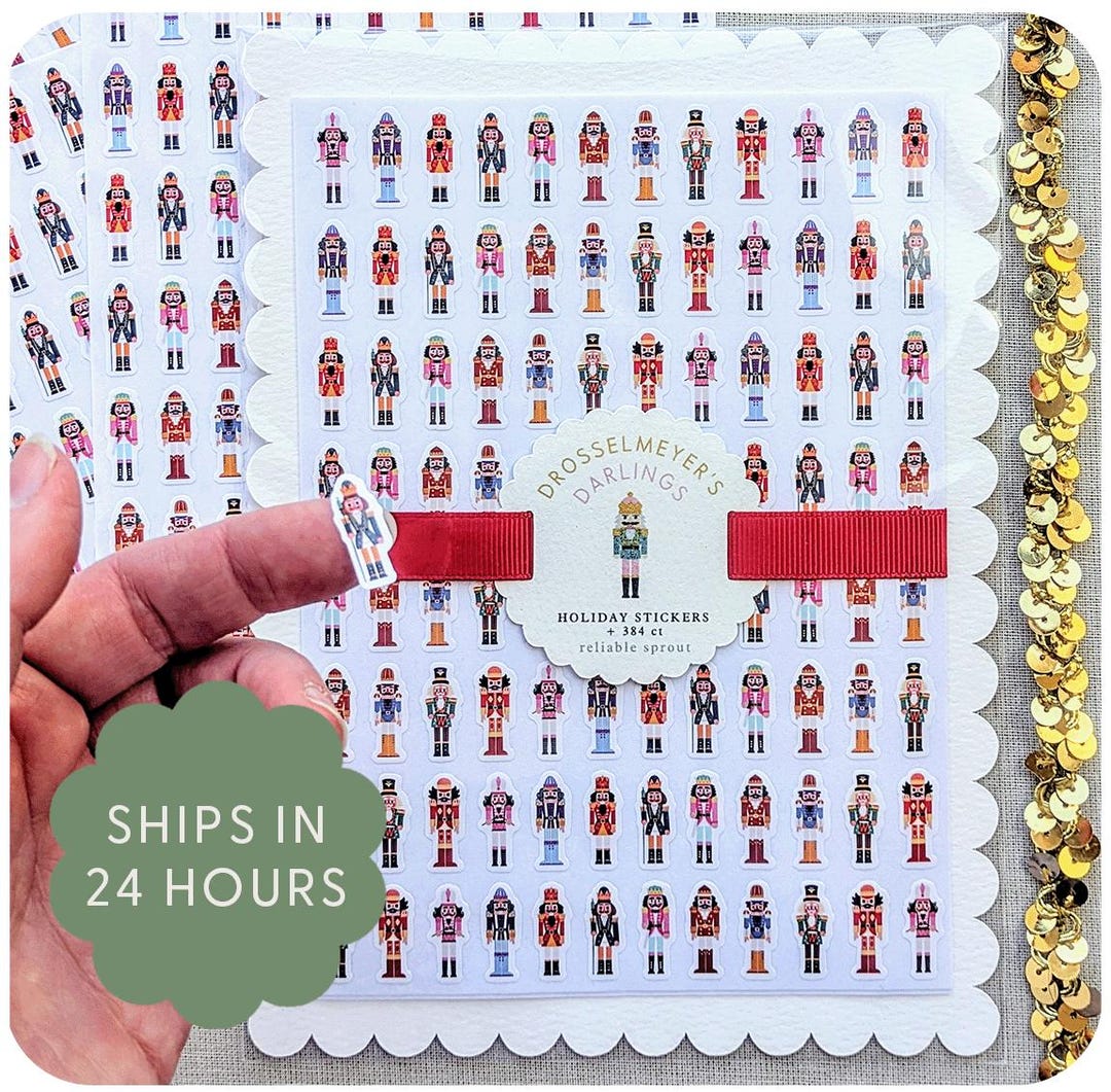 Nutcracker Sticker Small Multicolor 300 Count Holiday Decal Christmas ...