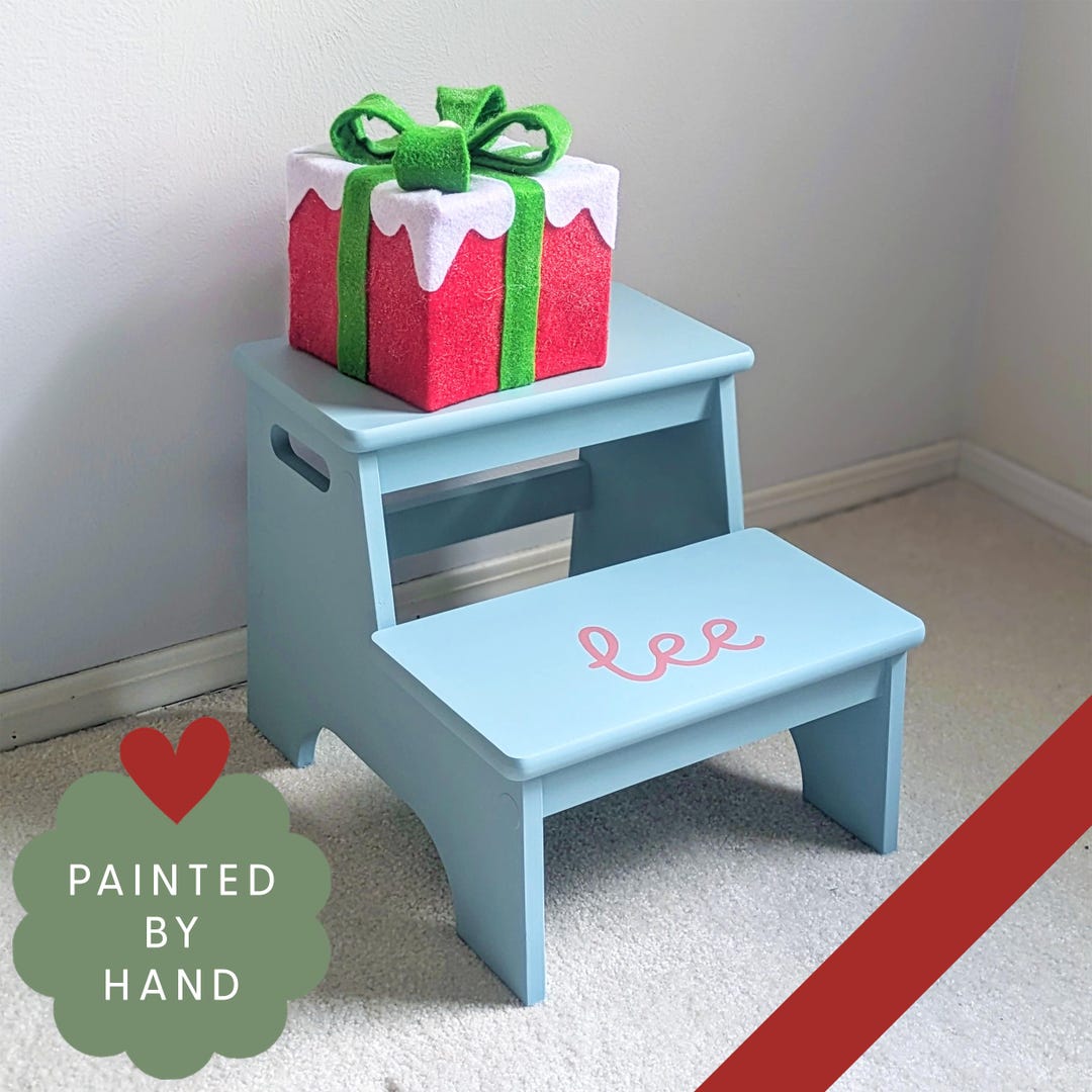 Step Stool Toddler Custom Double Step Bathroom Stool Wooden Custom ...