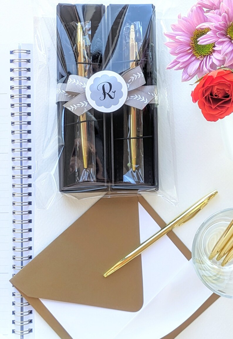 Gold Wedding Guestbook Pen Black Ink Elegant Wedding Ballpoint Pen ...