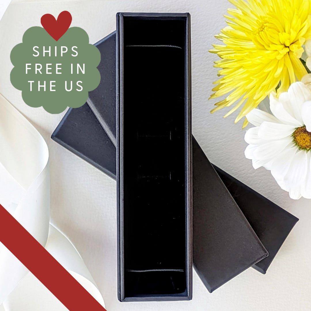 Long Black Necklace Box Gift Lidded Kraft Paper Box Long Jewelry Box ...