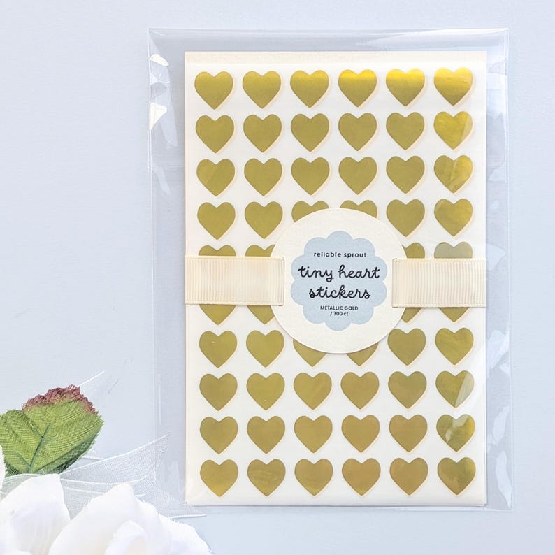 Gold Heart Stickers Metallic Gold Mini Hearts Multipack Shiny Gold ...