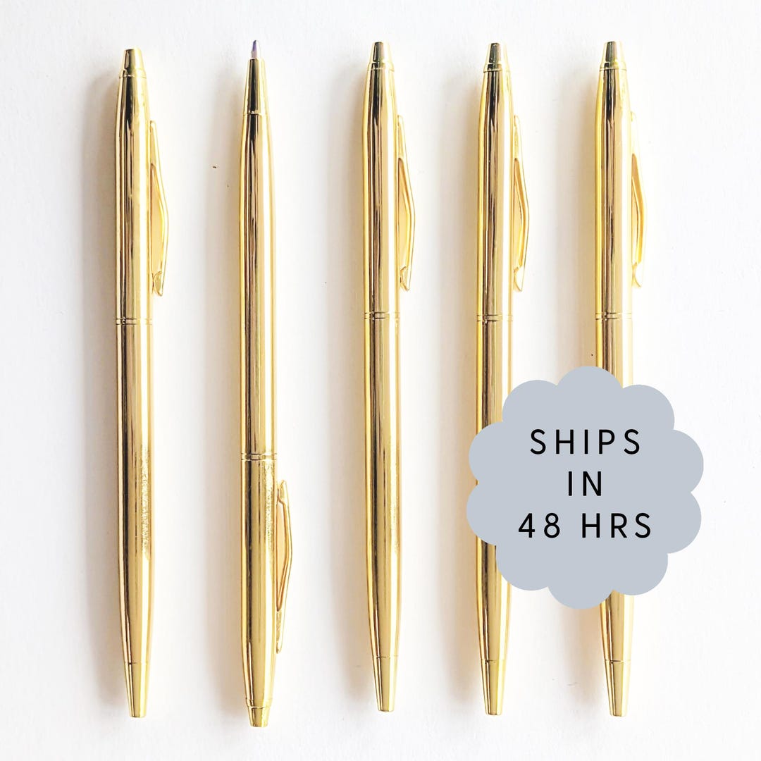 Gold Wedding Guestbook Pen Black Ink Elegant Wedding Ballpoint Pen ...